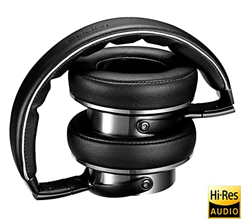 1MORE Triple Driver Over-Ear Headphones Comfortable Foldable Earphones with Hi-Res Hi-Fi Sound, Bass Driven, Tangle-Free Detachable Cable for Smartphones/Android/PC/Tablet - Silver/Titanium