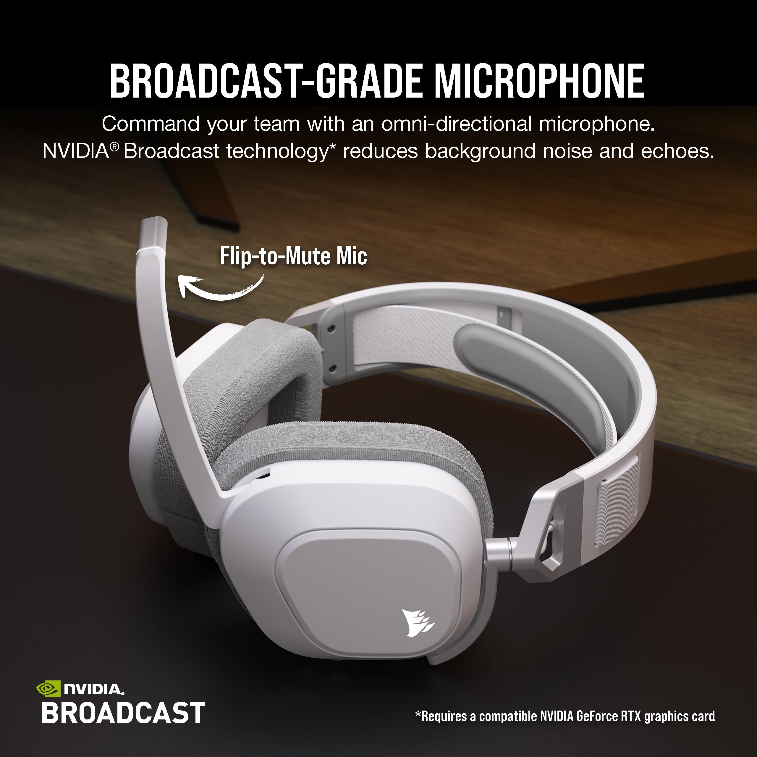 Corsair HS80 MAX Wireless Multiplatform Gaming Headset with Bluetooth - Dolby Atmos - Broadcast Quality Microphone - iCUE Compatible - PC, Mac, PS5, PS4, Mobile - White
