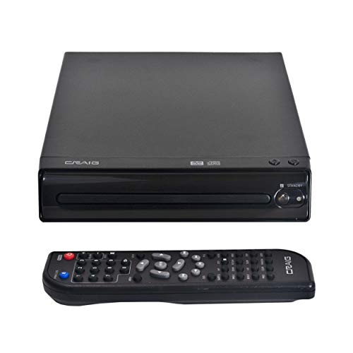 Craig CVD512a Compact DVD Player with Remote in Black | Compatible with DVD/DVD-R/DVD-RW/JPEG/CD-R/CD-RW/CD | Progressive Scan | Multilingual Supported |