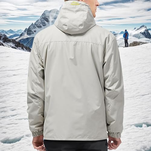 HVECZIXP Men's Women's Waterproof Lightweight Rain Jacket With Hood Zipper Trench Outdoor Windproof Jacket For Hiking Travel