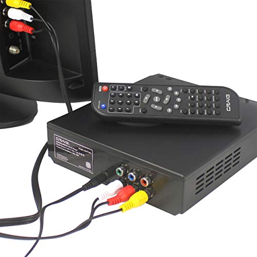 Craig CVD512a Compact DVD Player with Remote in Black | Compatible with DVD/DVD-R/DVD-RW/JPEG/CD-R/CD-RW/CD | Progressive Scan | Multilingual Supported |