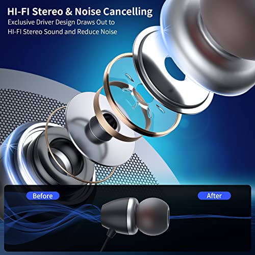 Neckband Bluetooth Headphones, IPX5 Sweatproof Retractable Earbuds Wireless Bluetooth Headset with Microphone, Vibration Call, Stereo Noise Cancelling Earphones for Workout Sports Running (Blue)