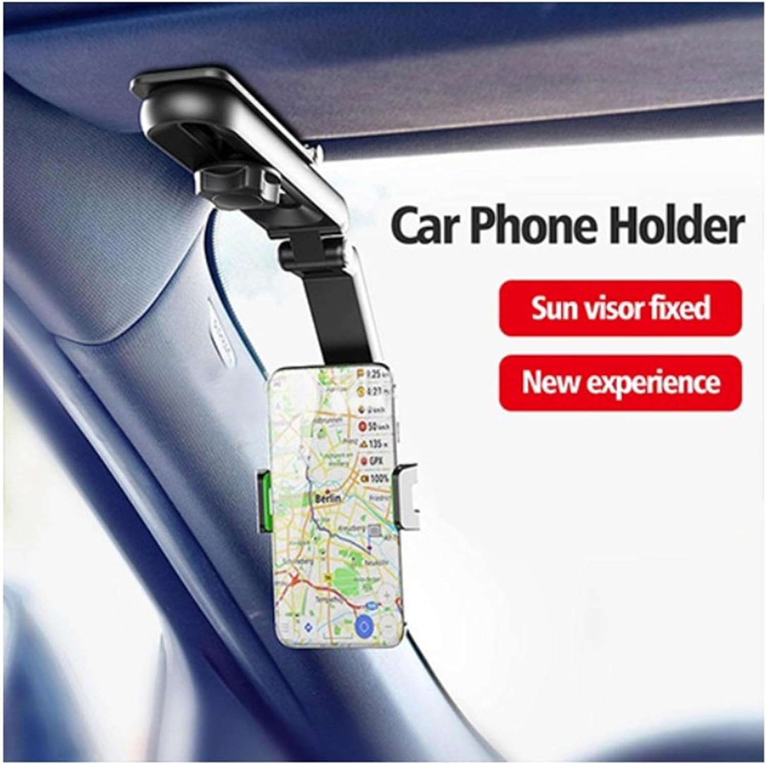 Kevaby Phone Holder-Kevaby Rotatable and Retractable Car Phone Holder,Sun Visor Phone Holder for Car, Multifunctional 360,Rotatable and Retractable Car Phone Holder Visor,Multifunction Holder (B2)