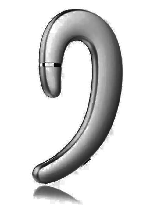Bone Conduction Ear Hook Comfort Wear with Microphone Lightweight Compatible with iPhone & Android. Grey