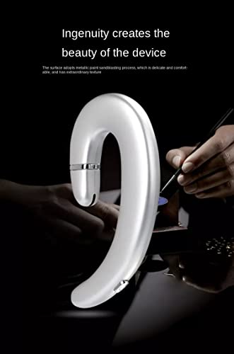 Bone Conduction Ear Hook Comfort Wear with Microphone Lightweight Compatible with iPhone & Android. Grey