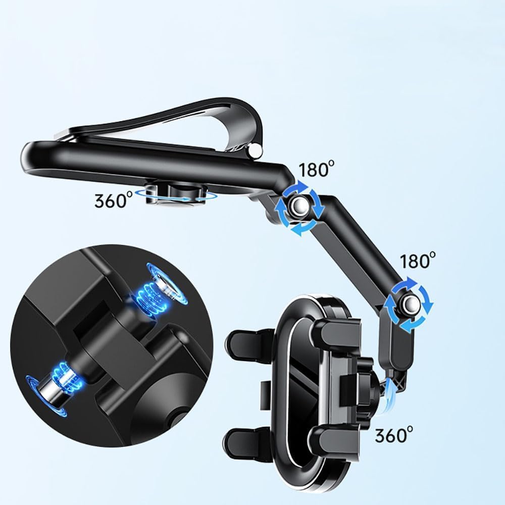 Kevaby Phone Holder-Kevaby Rotatable and Retractable Car Phone Holder,Sun Visor Phone Holder for Car, Multifunctional 360,Rotatable and Retractable Car Phone Holder Visor,Multifunction Holder (B2)