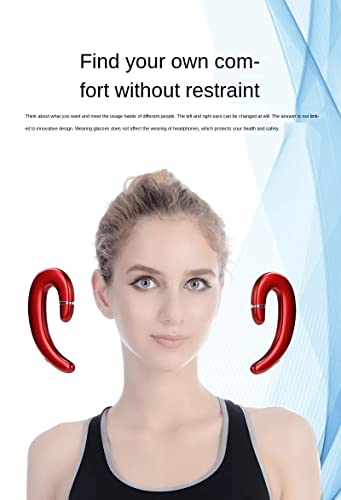 Bone Conduction Ear Hook Comfort Wear with Microphone Lightweight Compatible with iPhone & Android. Grey