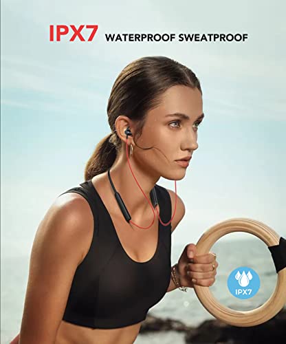 FAMOO Wireless Headphones, Neckband Bluetooth 5.3 Headphones with 24Hrs Playtime, Bluetooth Earbuds with Mic, USB-C, IPX7 Waterproof HD Stereo Ear Buds for Sports and Workout