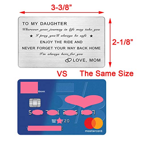 FALOGIJE To My Daughter - Engraved Graduation Gifts, Birthday Cards, Mom Loves You