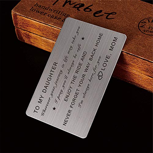 FALOGIJE To My Daughter - Engraved Graduation Gifts, Birthday Cards, Mom Loves You