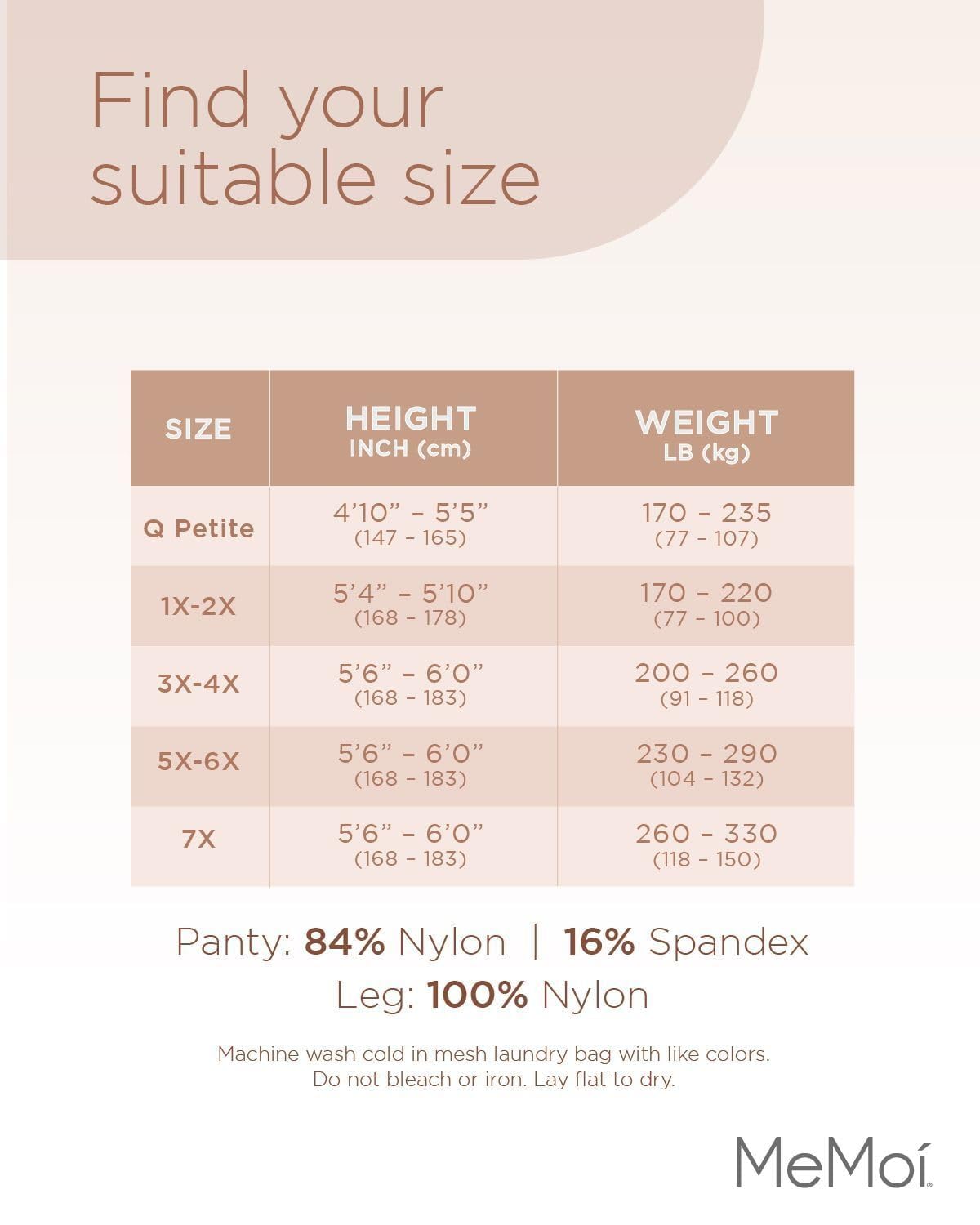 MeMoi Plus Size Curvy Control Top Pantyhose for Women, Comfortable Sheer Pantyhose, Lightweight Womens Stockings - French Coffee 7X