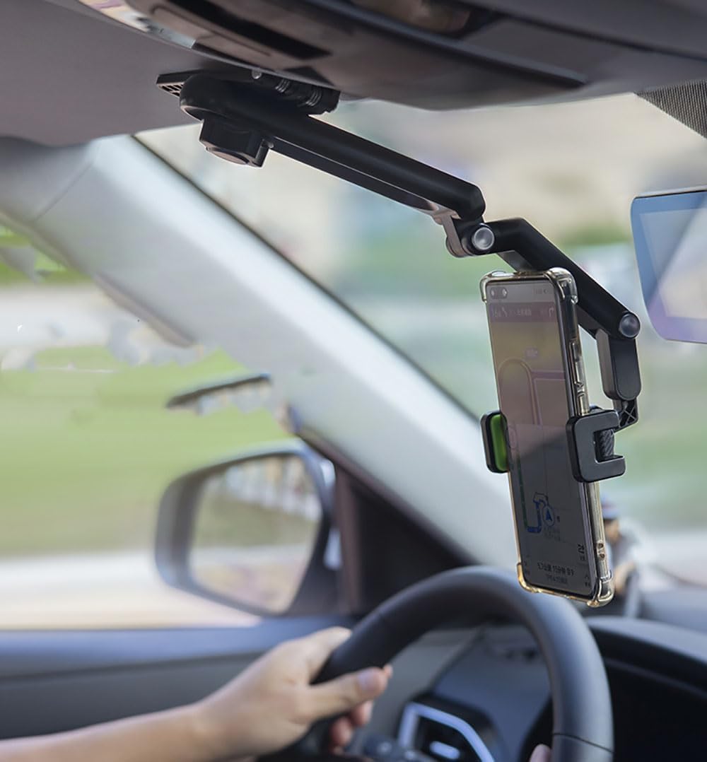 Kevaby Phone Holder-Kevaby Rotatable and Retractable Car Phone Holder,Sun Visor Phone Holder for Car, Multifunctional 360,Rotatable and Retractable Car Phone Holder Visor,Multifunction Holder (B2)