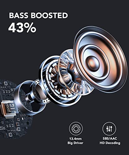 FAMOO Wireless Headphones, Neckband Bluetooth 5.3 Headphones with 24Hrs Playtime, Bluetooth Earbuds with Mic, USB-C, IPX7 Waterproof HD Stereo Ear Buds for Sports and Workout