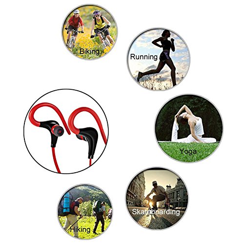 schicj133mm Sell Well Universal Sport Headphone, Running Jogging Earphone, Ergonomic Design HiFi Ultra-Lightweight Ear Hook Stereo Headphone with Mic for Cell Phone Black