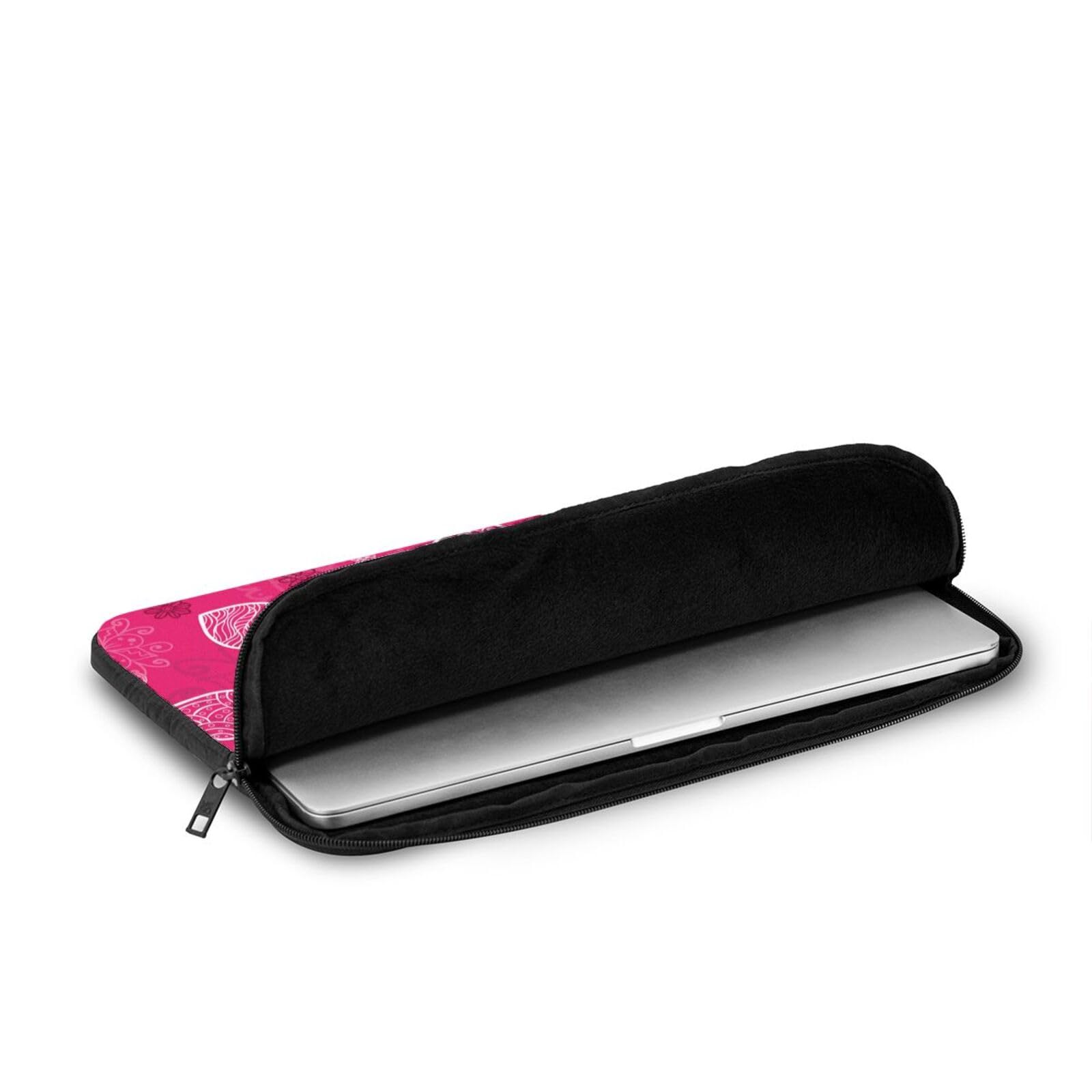 Pink Bright Heart Pattern 13 inch Portable Laptop Sleeve Compatible with MacBook Air Notebook Computer Case for Men Women College School Students