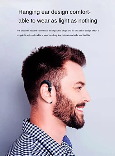 Bone Conduction Ear Hook Comfort Wear with Microphone Lightweight Compatible with iPhone & Android. Grey