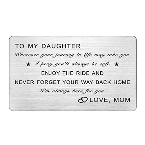 FALOGIJE To My Daughter - Engraved Graduation Gifts, Birthday Cards, Mom Loves You
