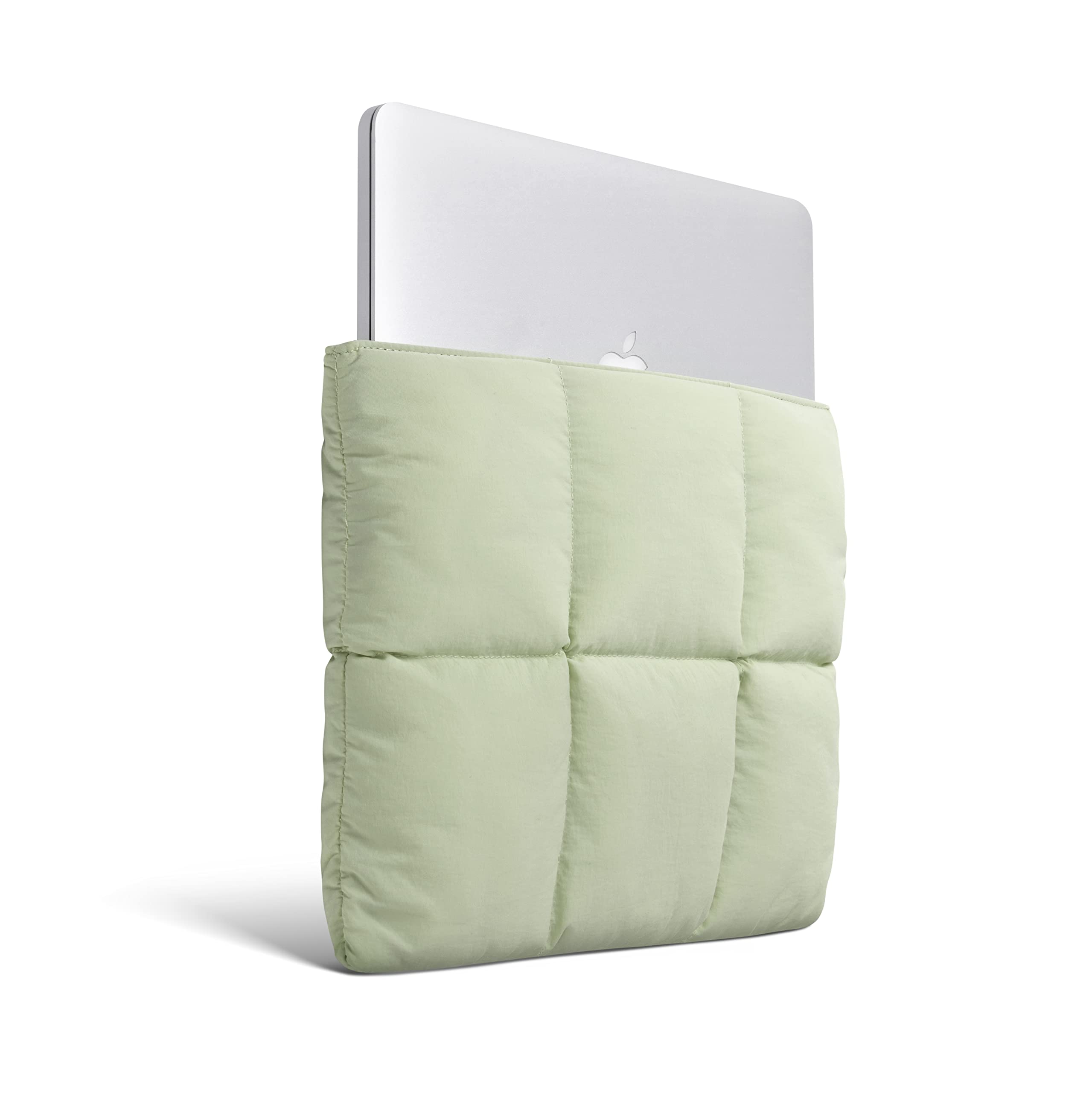 Comfyable Puffy Laptop Sleeve 13 Inch 14 Inch, Quilted Puffer Laptop Carrying Case, Pillow Case Compatible with MacBook Air M4 2025 M3 M2 M1, MacBook Pro M4 Pro/Max, Sage