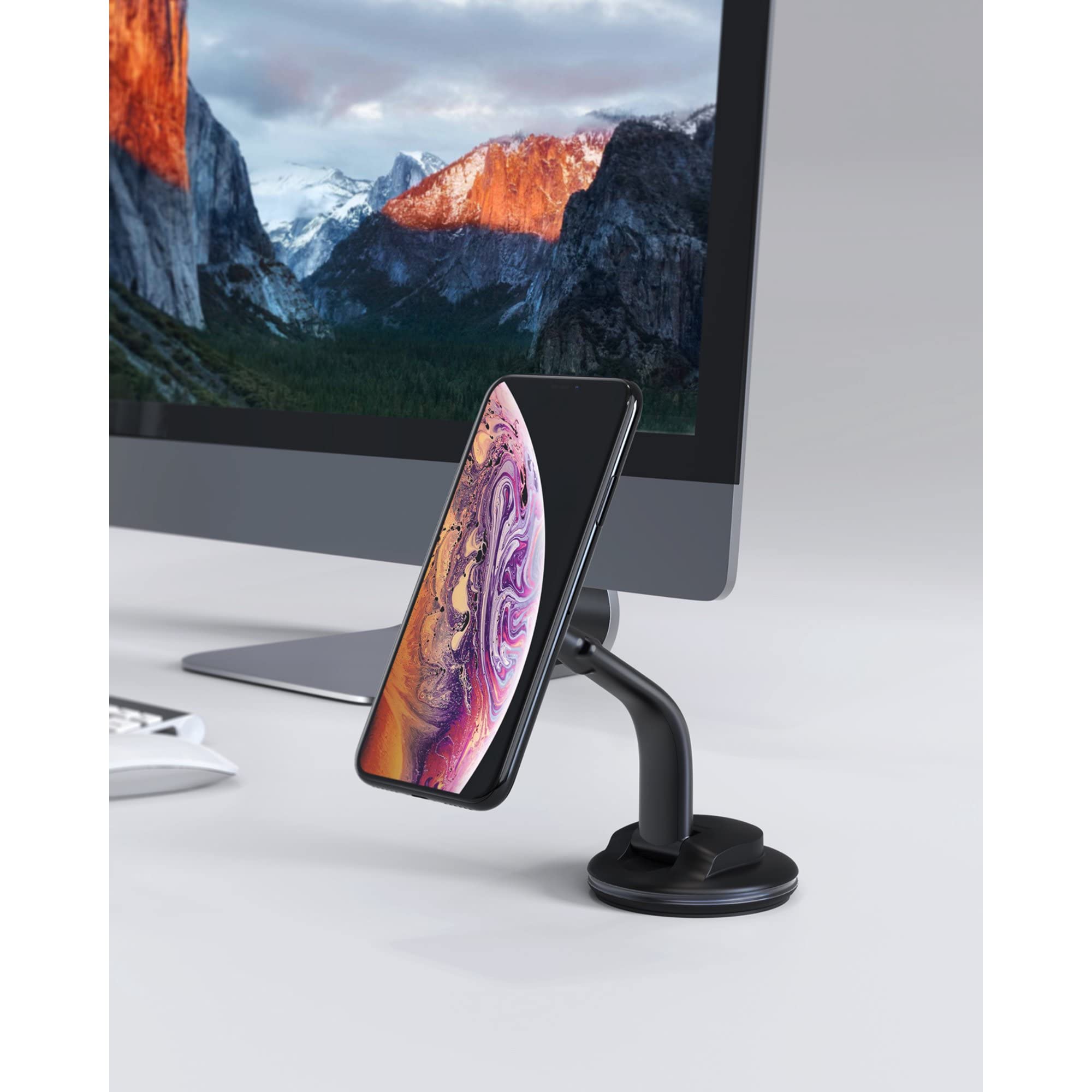 Car Phone Holder for Car 360 Degrees, Phone Mount HD C49, Gray (Black)