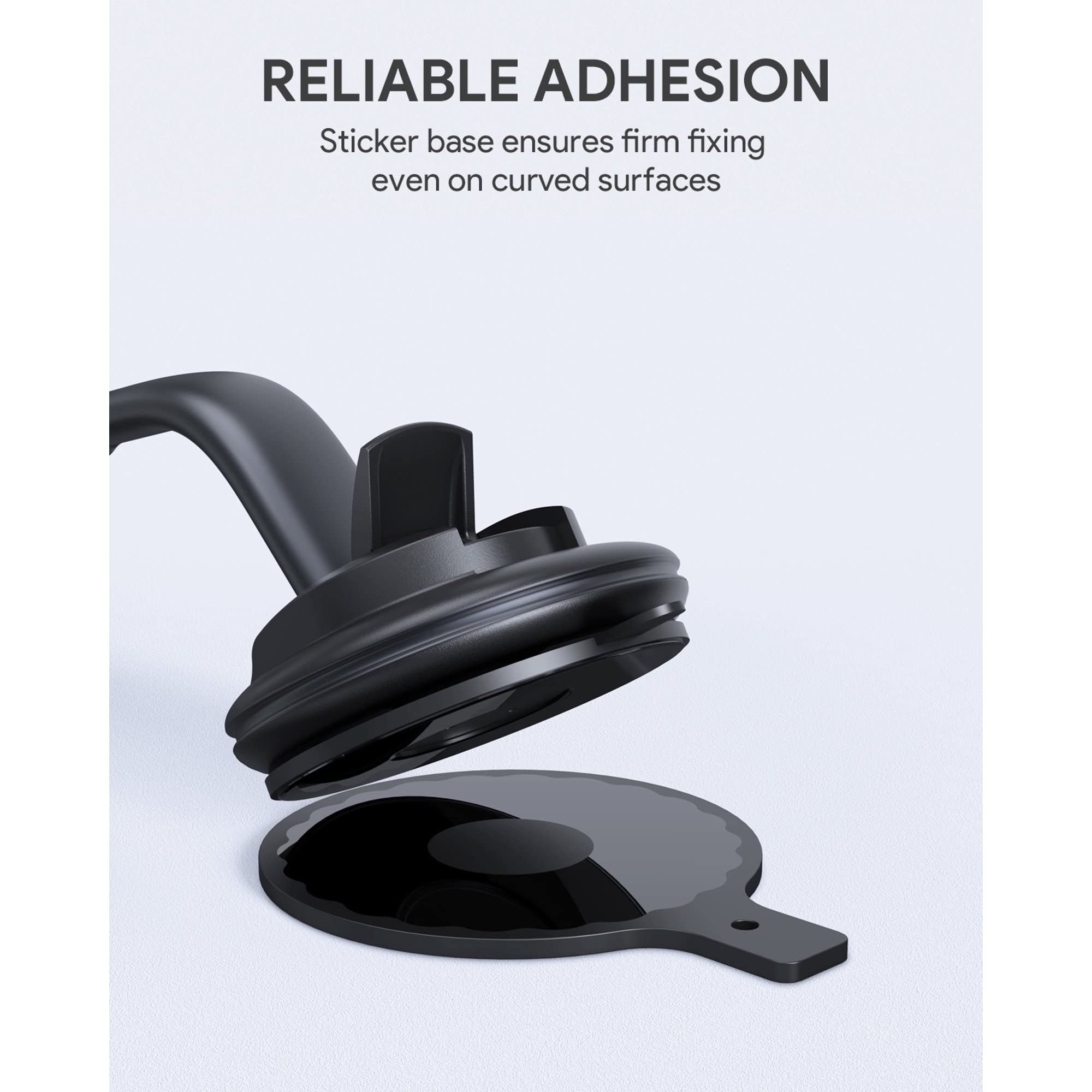 Car Phone Holder for Car 360 Degrees, Phone Mount HD C49, Gray (Black)