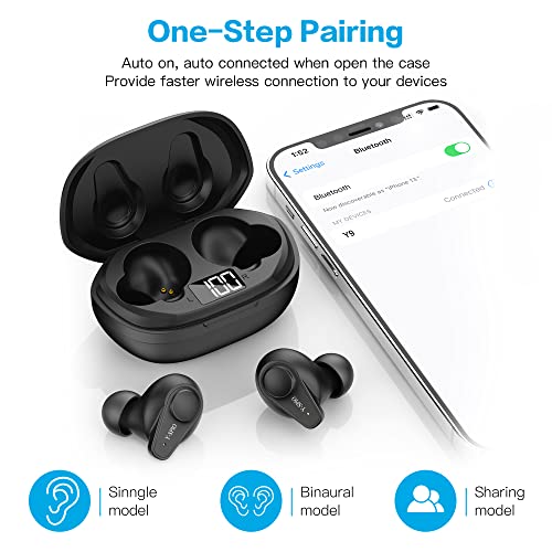 Y-SPIO Wireless Earbuds, Bluetooth 5.2 Earphones with HD Mic, Touch Control Wireless Bluetooth Headphones, in-Ear HiFi Stereo Wireless Headphones, Super Light Bluetooth Earbuds for iOS Android Phone