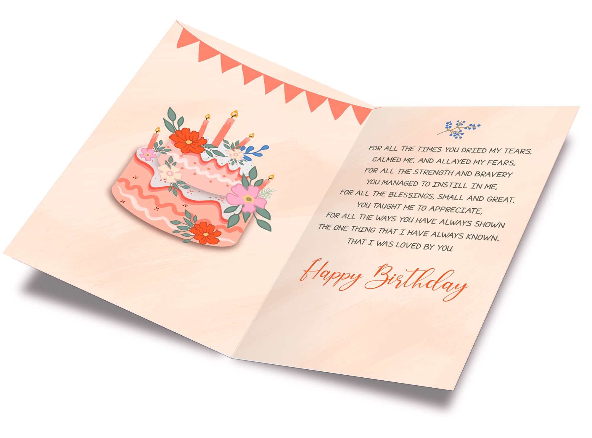 Prime Greetings Heartfelt Birthday Card For Mom (Mother), Made in America, Eco-Friendly, Thick Card Stock with Premium Envelope 5in x 7.75in, Packaged in Protective Mailer