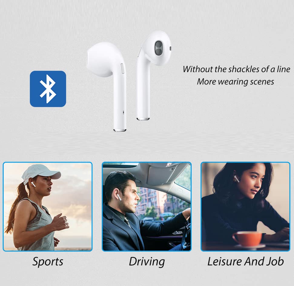 UCLL Wireless Headphones, Noise Canceling Bluetooth Headphones Stereo IPX5 Waterproof in-Ear Sports Bluetooth Headphones with Mini Charging Case and Built-in Microphon,for iPhone Android
