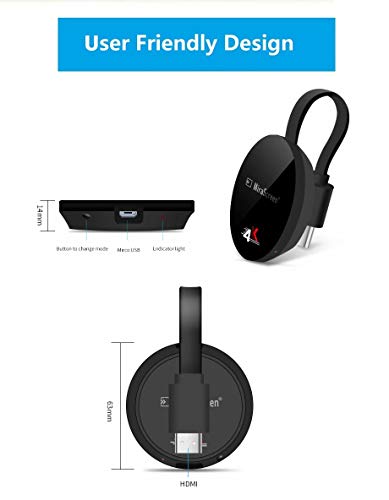 SmartSee Miracast Wireless Display Receiver 1080P HDMI WiFi Media Streamer Adapter Support Chromecast YouTube Netflix Hulu Plus Airplay DLNA TV Stick for Android/Mac/iOS/Windows (2.4G + Google Home)