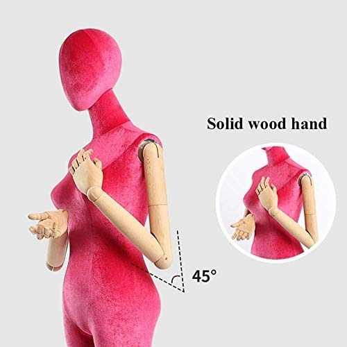 Mannequin Display Stand Dress Form Mannequin Body, Detachable Mannequin Realistic Display Mannequin Head Metal Base ( Color : Black ) (Red )