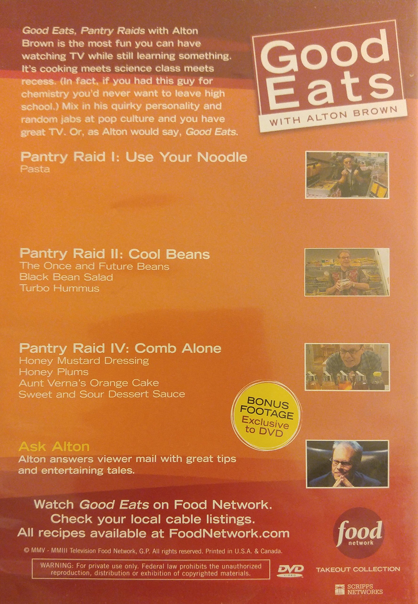 Food Network Takeout Collection DVD - Good Eats With Alton Brown Pantry Raid I Use Your Noodle / Cool Beans / Comb Alone