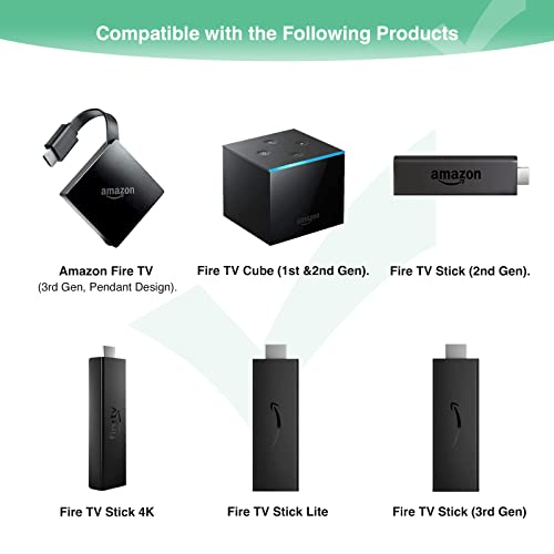 Replacement Voice Remote fit for Fire TV (3rd Gen, Pendant Design),Fire TV Stick (2nd Gen,3r Gen,4K,4K Max),Fire TV Stick Lite,Fire TV Cube Remote (1st and 2nd Gen)