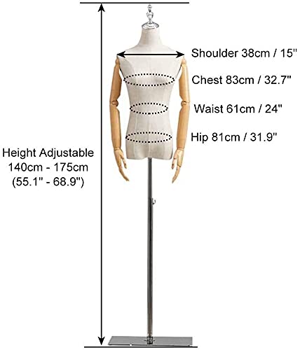 Tailors Dummy Mannequins Female Mannequin Extra - Mannequin Body Stand for Clothing Display/Room Decor/Store Window, with Metal Square Base Dressform Mannequin