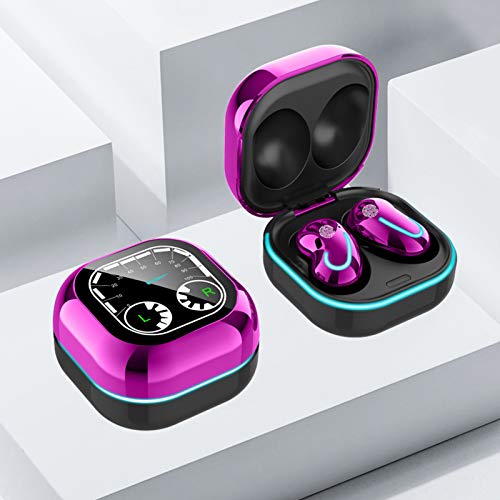 Goodliest Portable Wireless Earphones Waterproof Noise Cancelling LED Indicator Bluetooth Headphones Compatible with Smart Phones Purple