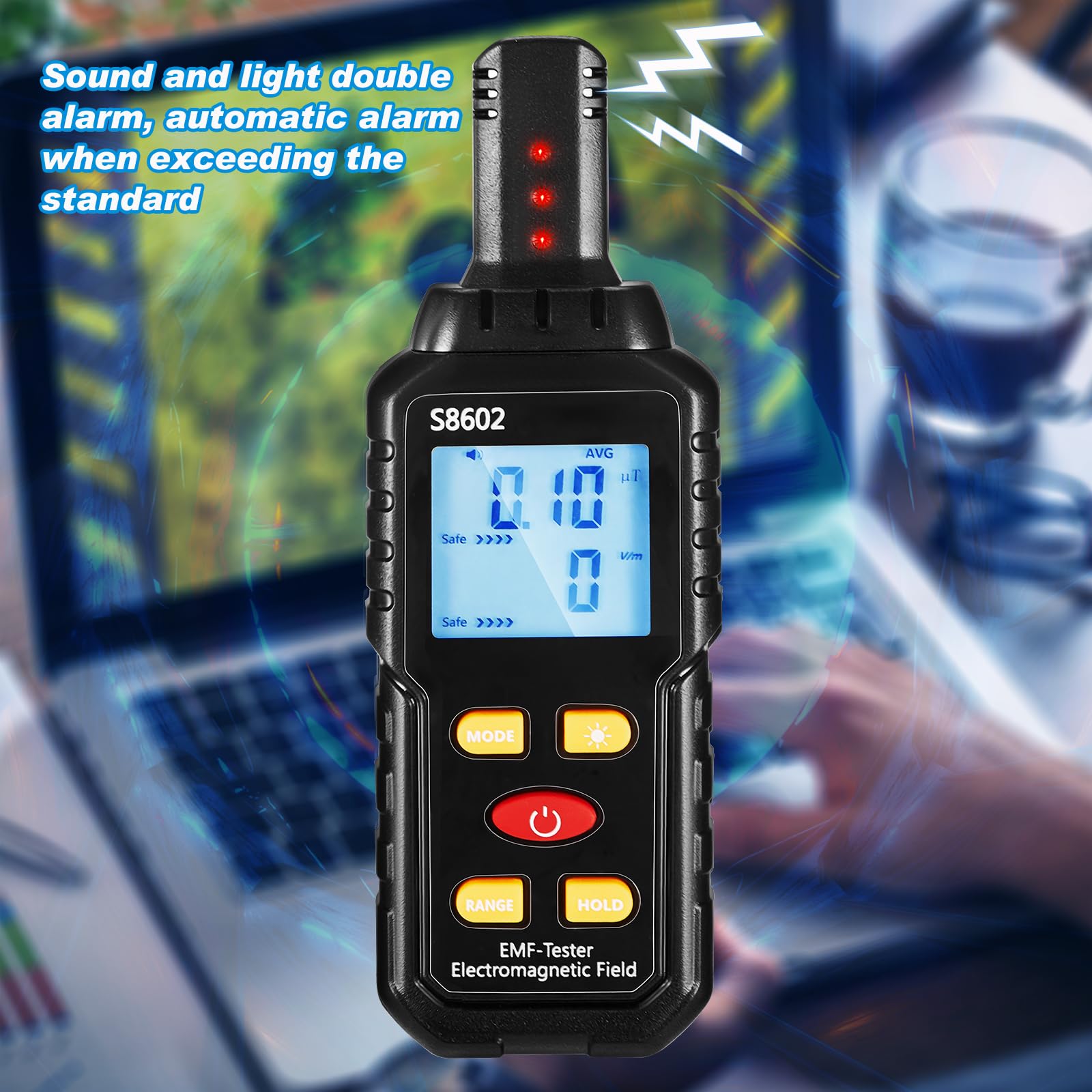 Dunzy LED Emf Meter Magnetic Field Detector, Ghost Hunting Equipment Kit, Paranormal Equipment Emf Detector Ghost Equip for Outdoor Hunting(White)