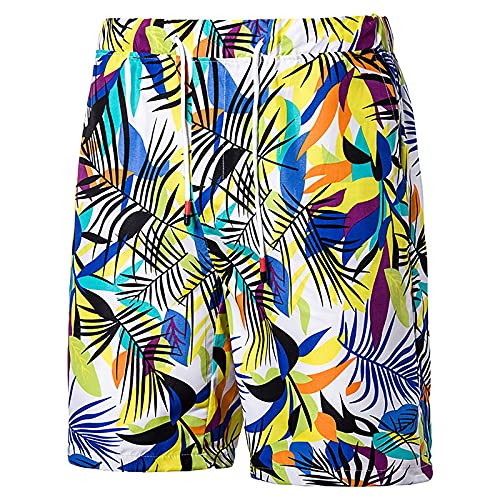 Vintage Mens Bathing Suit Costume Beach 2-Piece Sets & Summer Men’s Shorts Printed Sleeve Short Men Jacket and Pants Set Grey