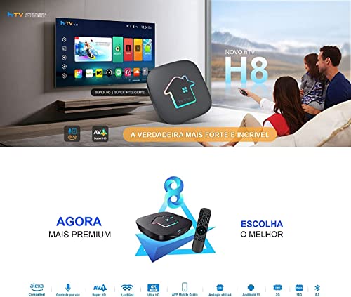 2023 Newest H8 HTV8, HTV 7 Updated Box IPTV Brazil More Videos 8K HDR Image Android 11 HDMI 2.0 LAN Multi-Media