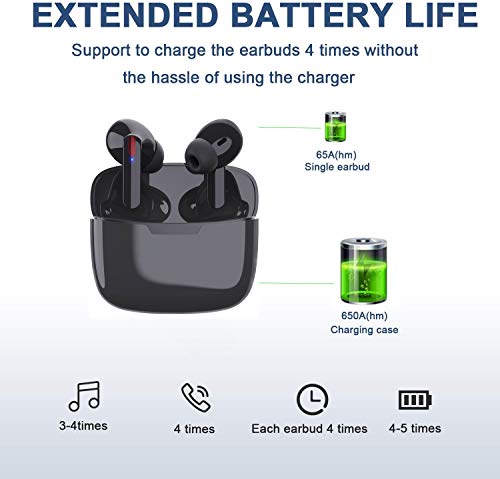 Wireless Earbuds Bluetooth 5.0 Earphones Noise-Canceling Headset with Charging Box,Built-in Microphone Headset 35 Playtime Suitable compatible for Samsung,Android,huawei Earbuds