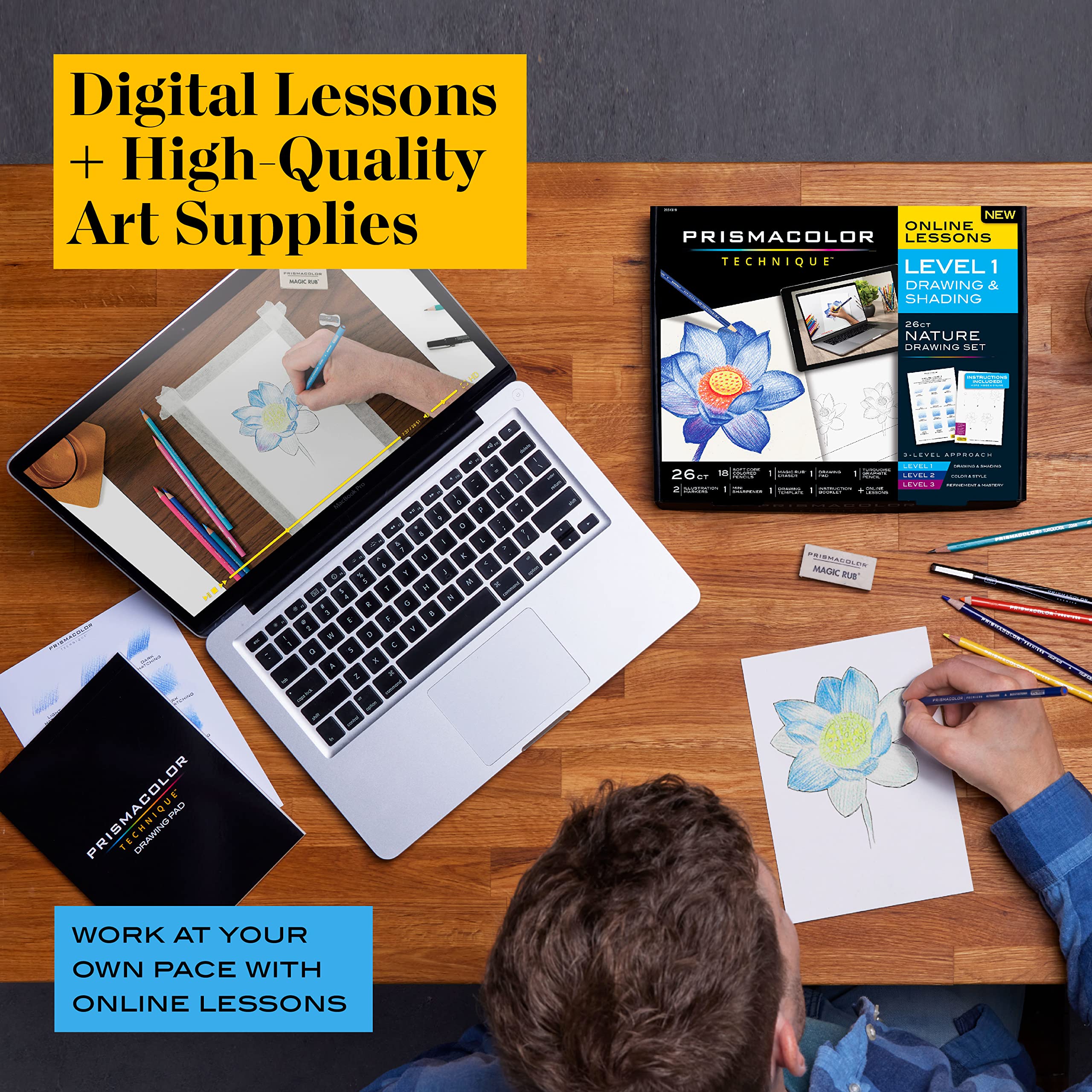 Prismacolor Technique, Art Supplies with Digital Art Lessons, Animal Drawings Set, 26 Count & Technique, Art Supplies and Digital Art Lessons, Nature Drawing Set, 26 Count