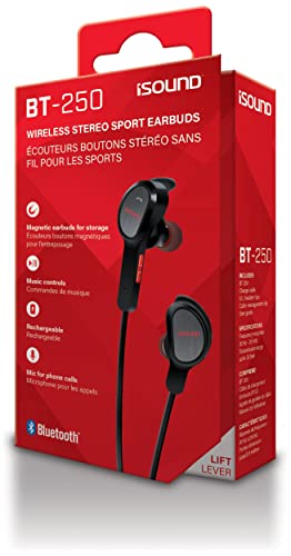 dreamGEAR iSound BT-250 Bluetooth Earbuds: Play/Pause/Skip Music Directly from Earbuds-Up to 5 Hours of Playtime, Blue/Black, Universal (DGHP-5635)