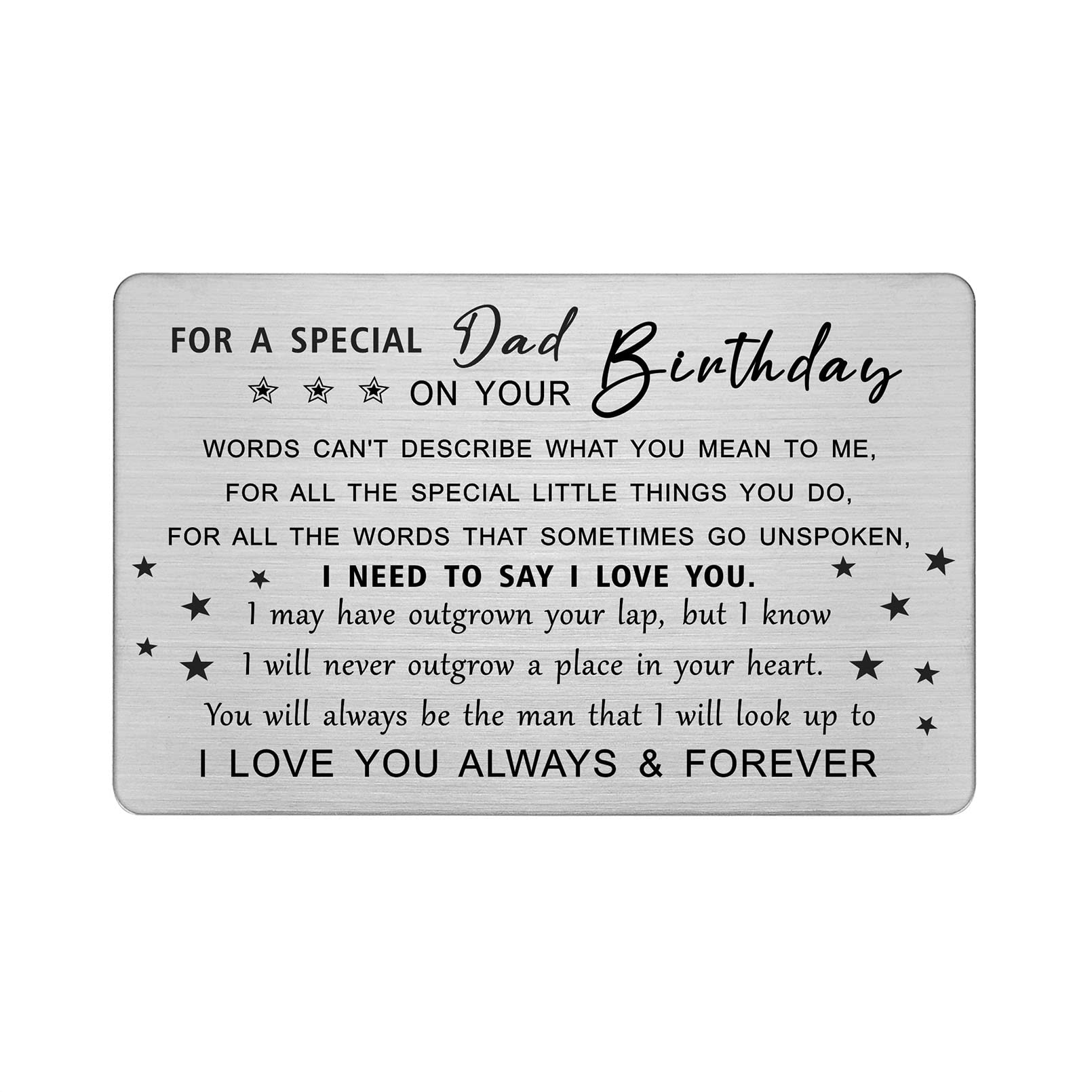 DEGASKEN Happy Birthday Dad Card - Dad Birthday Gift Ideas - Father Birthday Decorations, Engraved Wallet Card