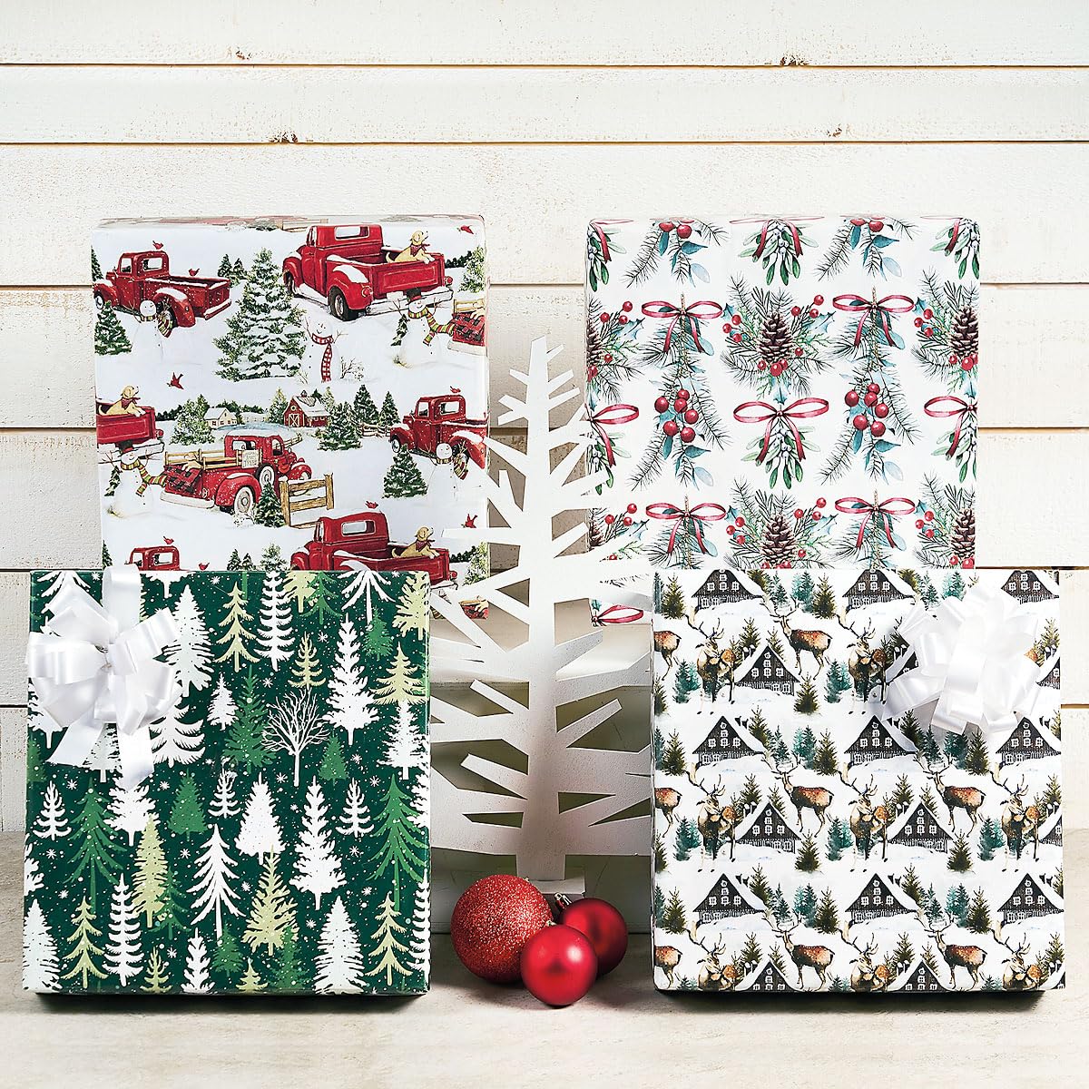 Current Under The Mistletoe Christmas Rolled Wrapping Paper - Premium Jumbo 23-Inch x 32-Foot Gift Wrap Roll, 61 Square Feet Total