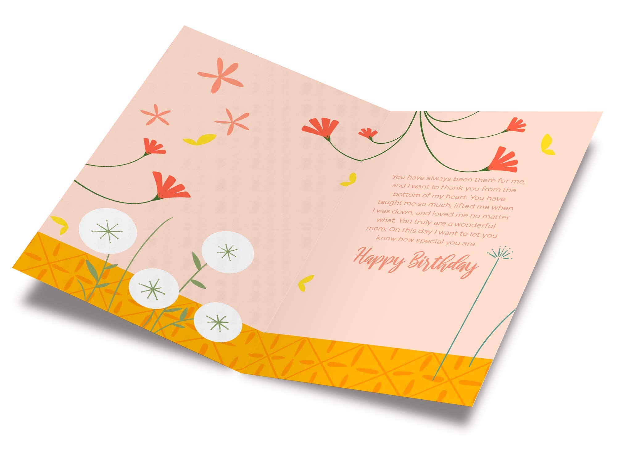 Prime Greetings Happy Birthday Card For Mom, Made in America, Eco-Friendly, Thick Card Stock with Premium Envelope 5in x 7.75in, Packaged in Protective Mailer