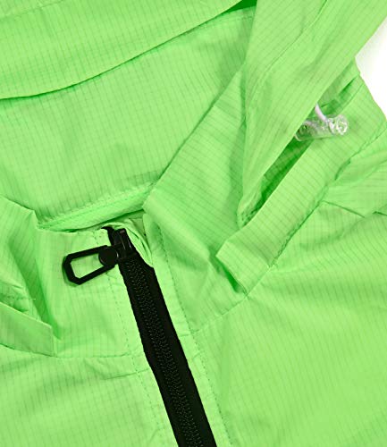 Outto Men's Hiking Jacket Rain Resistant Lightweight UV Protection Quick Drying Windproof Skin Coat(Small,007C Green)