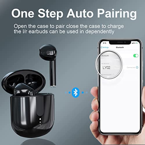 Wireless Earbuds,Bluetooth 5.3 Noise Cancelling Earbuds,Bluetooth Headphones 3D HIFI Stereo Bass, IPX7 Waterproof Sports Touch Control with USB-C Fast Charge Mini Charging Case for Android ios