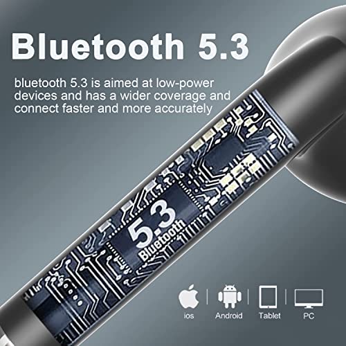 Wireless Earbuds,Bluetooth 5.3 Noise Cancelling Earbuds,Bluetooth Headphones 3D HIFI Stereo Bass, IPX7 Waterproof Sports Touch Control with USB-C Fast Charge Mini Charging Case for Android ios