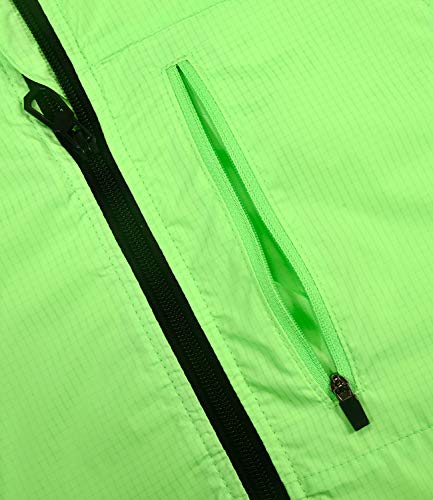 Outto Men's Hiking Jacket Rain Resistant Lightweight UV Protection Quick Drying Windproof Skin Coat(Small,007C Green)