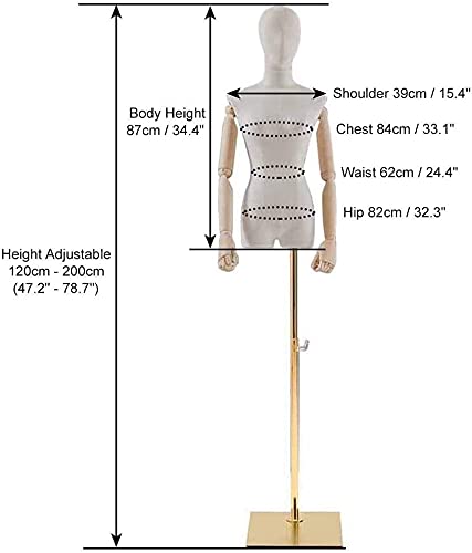 Tailors Dummy Mannequins Female Manikin Dress Form - Half Body Mannequin Torso with Matal Stand, Portable Model for Window/Counter/Tiered Display Shelf Dressform Mannequin