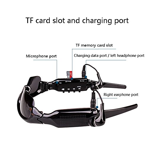 Smart Bluetooth Glasses Headset ,with Video Wireless Night Vision Polarized Sunglasses, Multi-Function Men's Bluetooth Headset ZDDAB