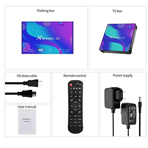 Android TV Box Android 11,4GB 128GB RK3318 4K TV Box,2.4G 5.8G WiFi Bluetooth 4.1 with Wireless Keyboard,4K Video TV Box (4GB 128GB)