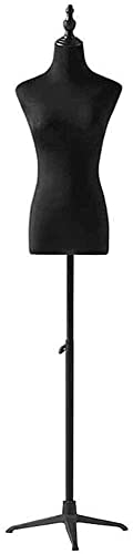 Tailors Dummy Mannequins Female Dress Form Half Body - Black Dummy Manikins with Base, T-Shirt/Short Sleeve/Tops Woman Mannequin Display Stand Dressform Mannequin